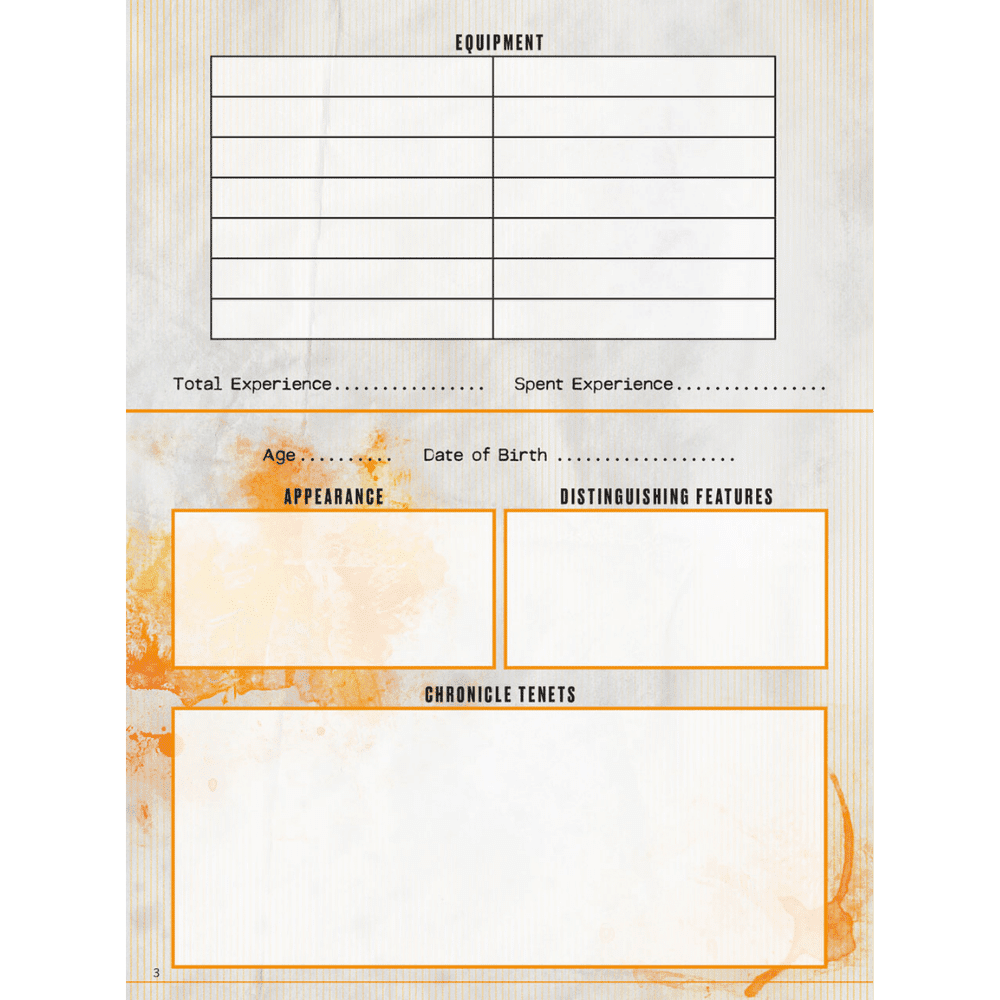 Hunter: The Reckoning RPG - Expanded Character Sheet Journal - Thirsty ...